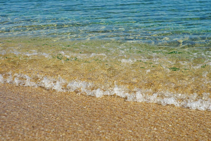 Soft Wave Ocean on Sandy Beach. Background Stock Photo - Image of ...