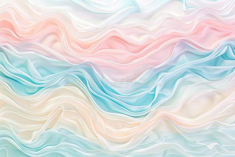 Soft Wave Patterns In Light Colors Creating A Calming And Cute Background Stock Illustration