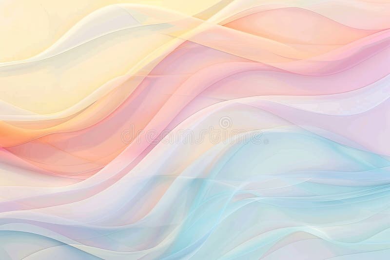 Soft Wave Patterns In Light Colors Creating A Calming And Cute Background Stock Illustration