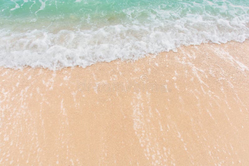 Soft Wave of Sea on Empty Sandy Beach Background with Copy Space Stock ...