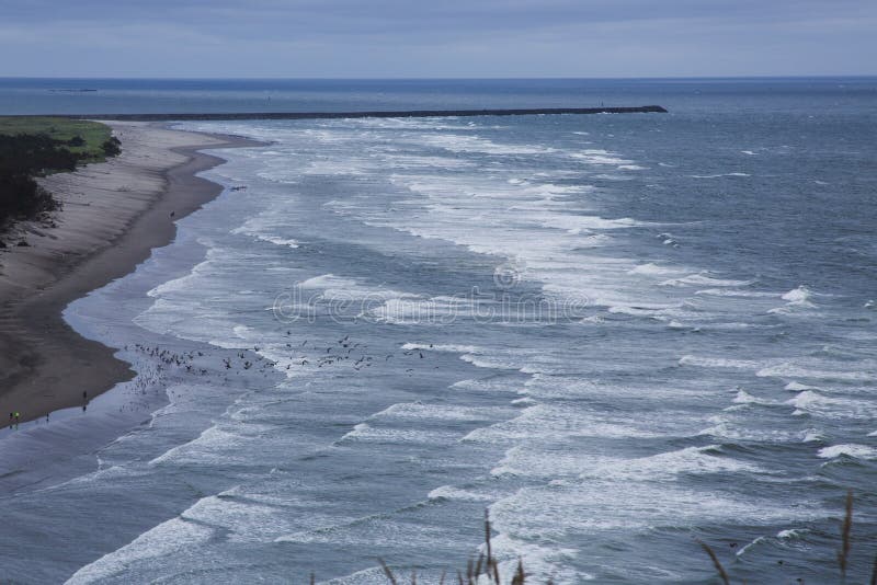 Soft Wave of the Sea on the Long Beach Washington Stock Image - Image ...