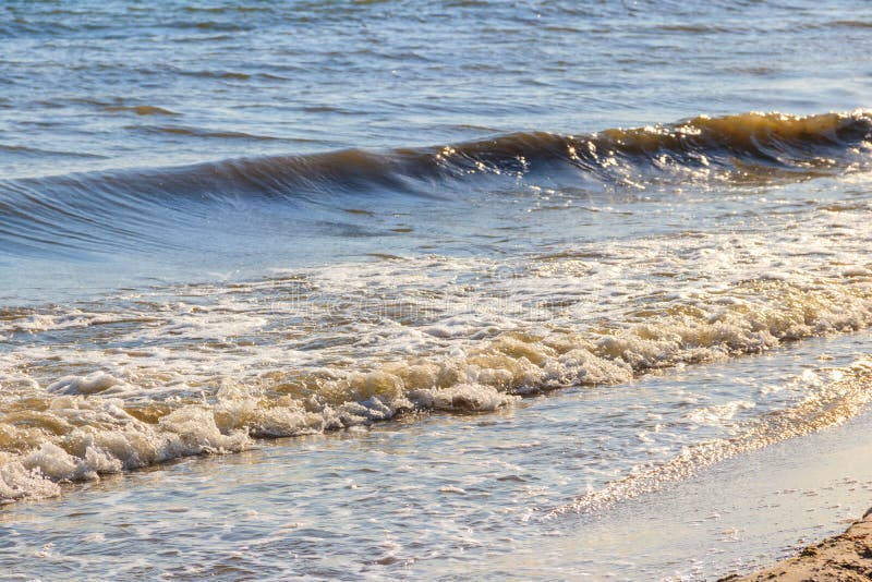 Soft Wave of Sea on Sandy Beach Stock Image - Image of coast, aqua ...