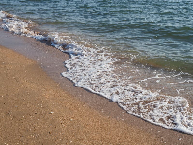 Soft Wave of the Sea on the Sandy Beach Stock Image - Image of tranquil ...