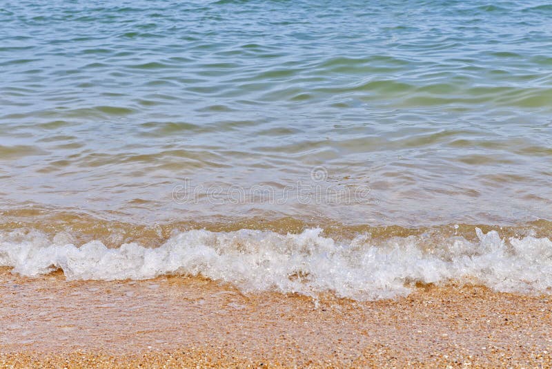 Soft Wave of the Sea on the Sandy Beach Stock Image - Image of smooth ...