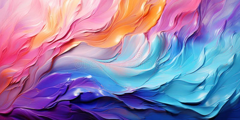 Flowing Paint Waveforms. AI Generation Stock Illustration ...