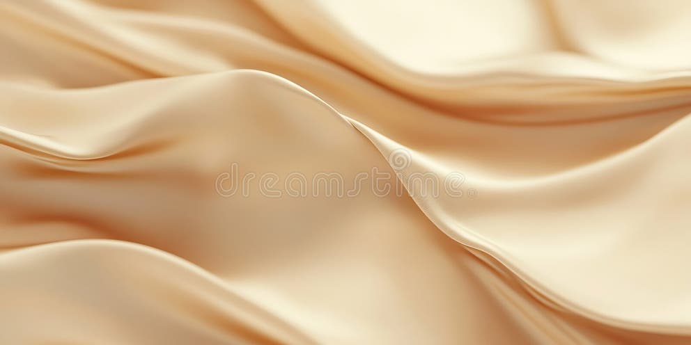 Soft Waves of Champagne Silk Gently Undulate in a Display of Subtle ...