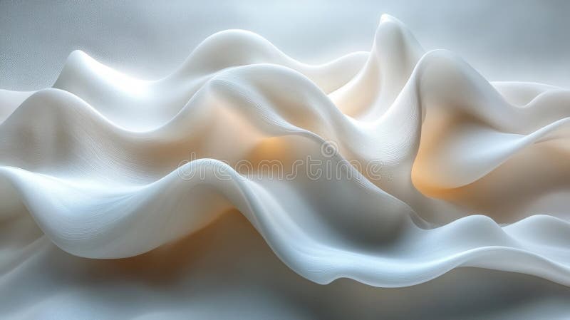 Soft Waves of a Textured White Silk Fabric Background Stock ...