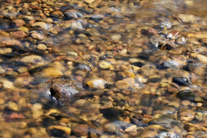Soft Wavy Water River with Flowing Water Above the Stones Stock Image ...