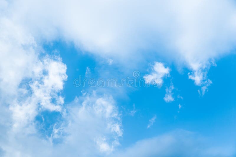 Soft White Cloud in Blue Sky, Pastel Sky Background Stock Photo - Image ...