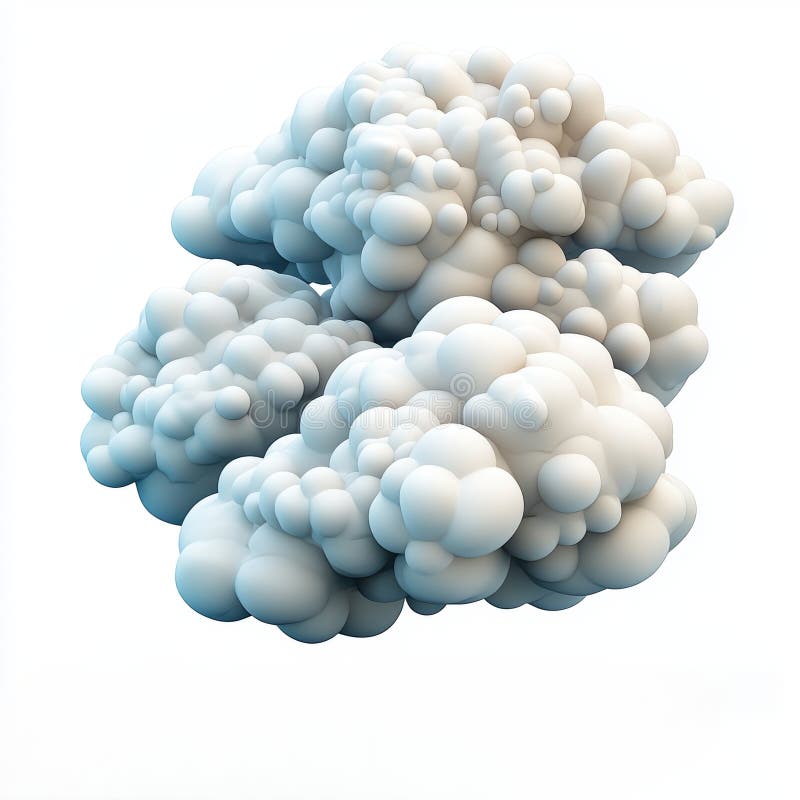 Soft White Cloud Formation with Rounded Shapes and Airy Texture Against ...