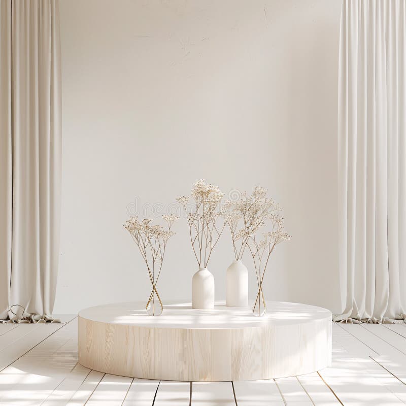 Soft White Colors and Minimalist Design: Captivating Empty Stage with ...