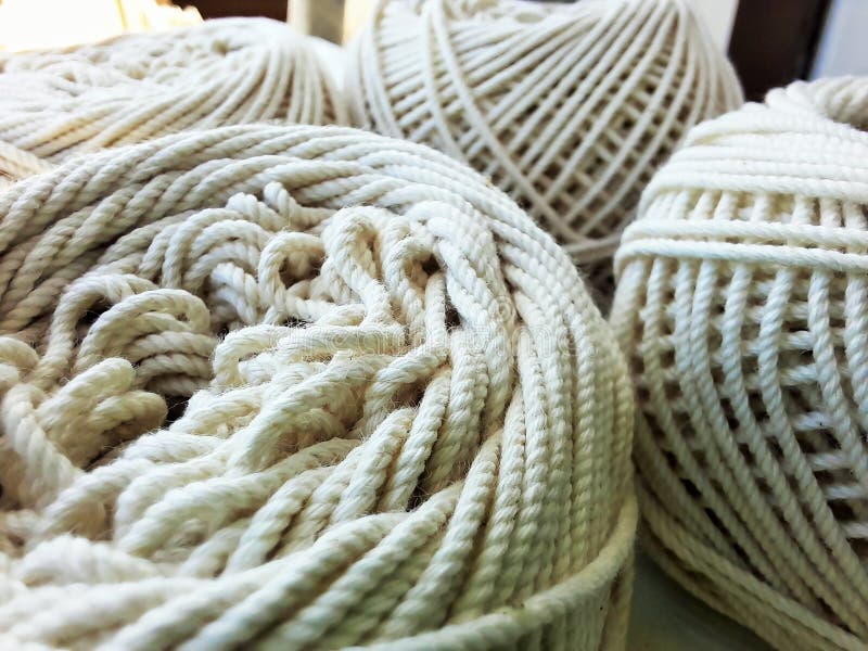 Soft White Cotton Thread Roll with Selective Focus Stock Photo - Image ...