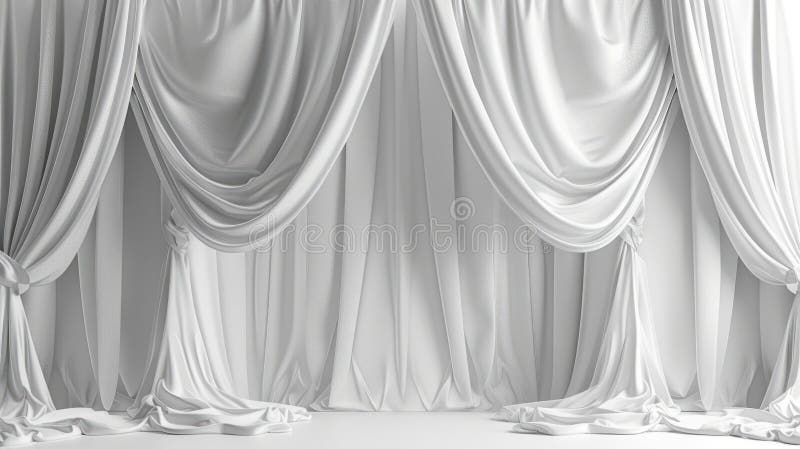 Elegant White Drapery Display in a Theater Setting during a Performance ...