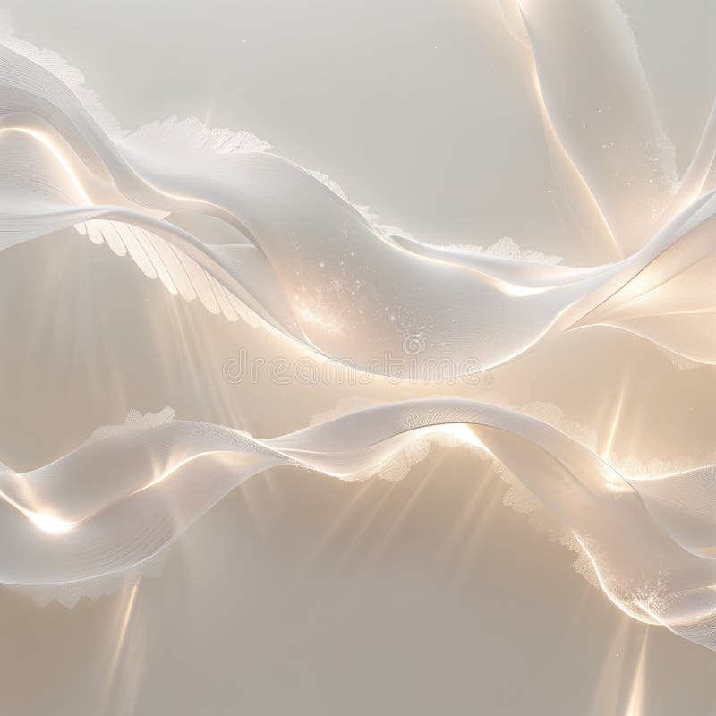 Soft White Fabric Flows Gracefully Across the Scene, Illuminated by ...