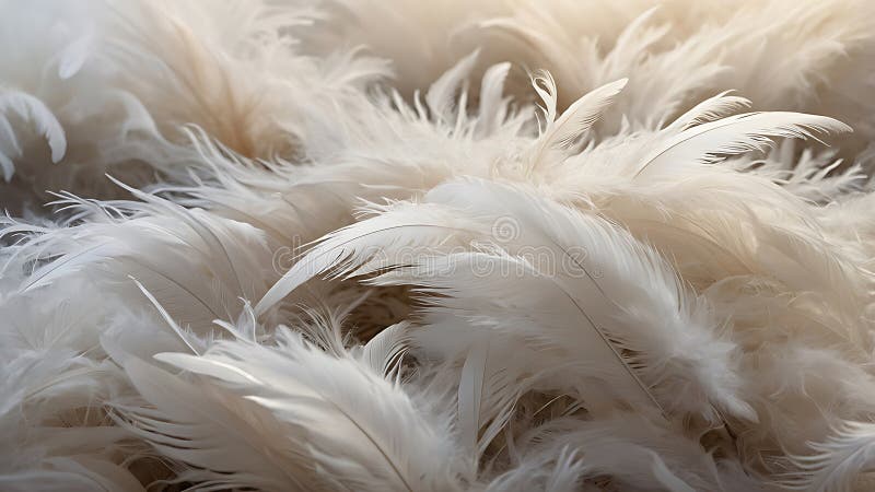 Soft White Feathers Texture Delicate Plumes Macro Background Stock ...