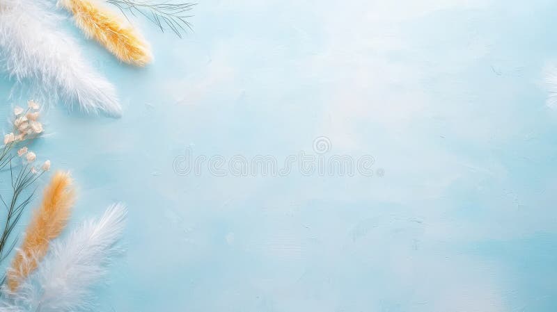 Soft White Feathers on Vibrant Blue Backdrop, Textured and Soothing ...