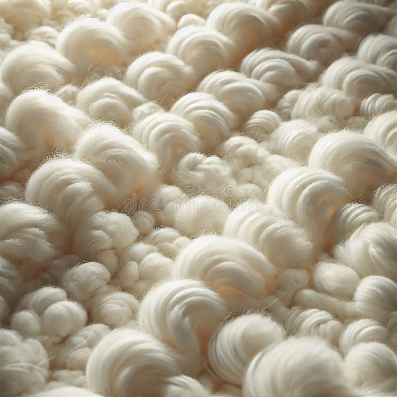 Soft White Fluffy Material Arranged in a Wavy Undulating Pattern ...