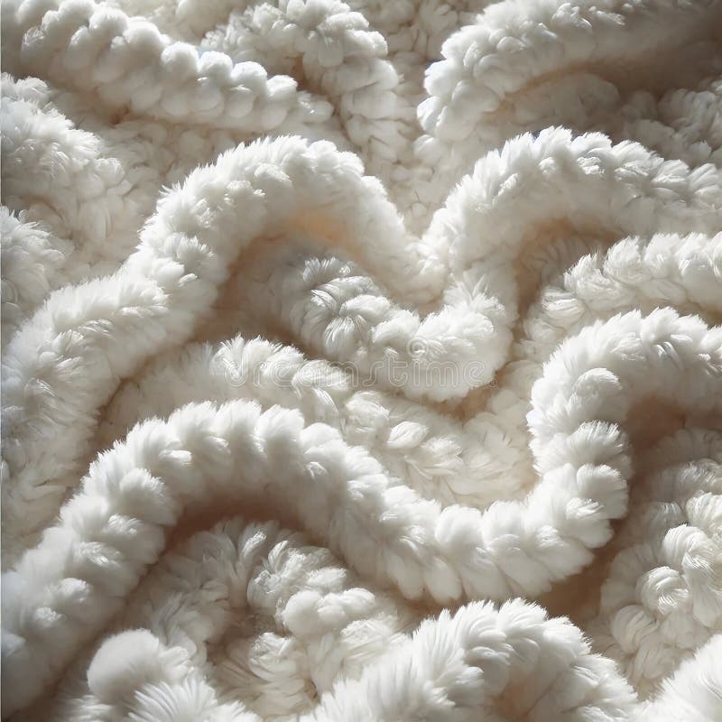 Soft White Fluffy Material Arranged in a Wavy Undulating Pattern ...