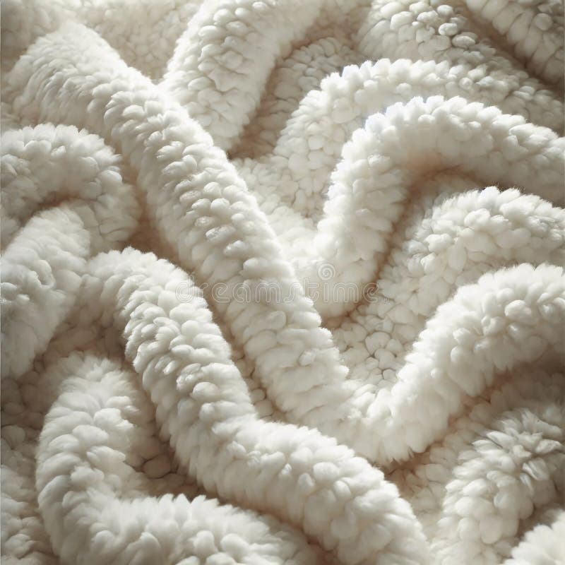 Soft White Fluffy Material Arranged in a Wavy Undulating Pattern ...