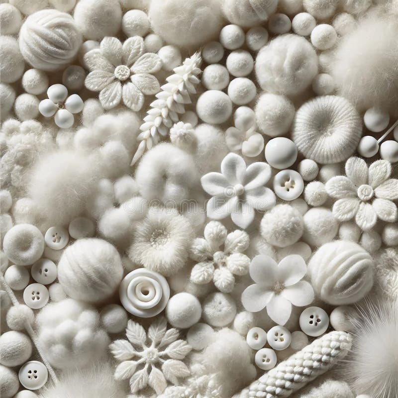 Soft White Fluffy Material Arranged in a Wavy Undulating Pattern ...