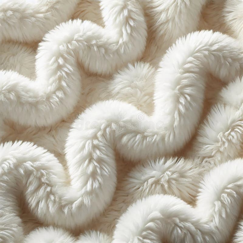 Soft White Fluffy Material Arranged in a Wavy Undulating Pattern ...