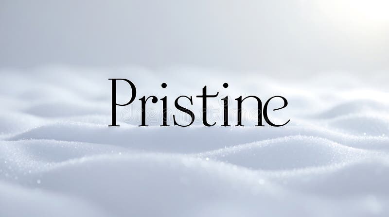 Soft White Landscape with the Word Pristine in Elegant Typography during Daylight Stock ...
