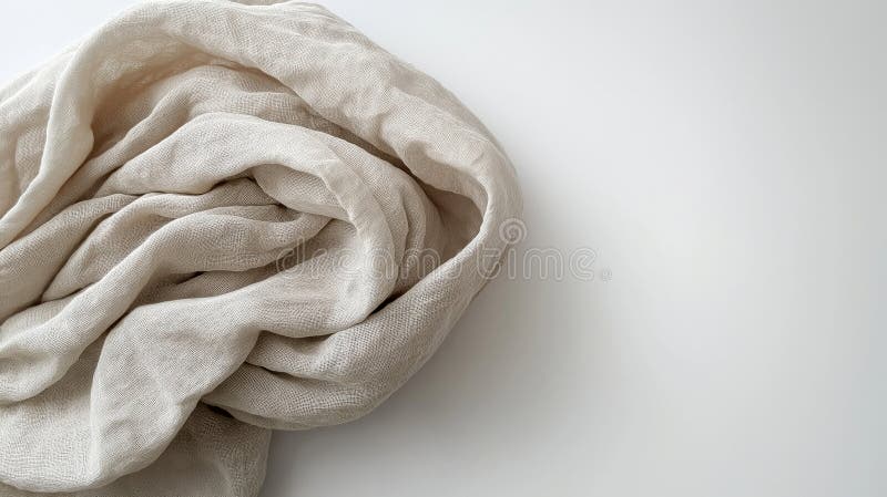 Soft White Linen Fabric Draped on a Light Surface in Natural Light ...