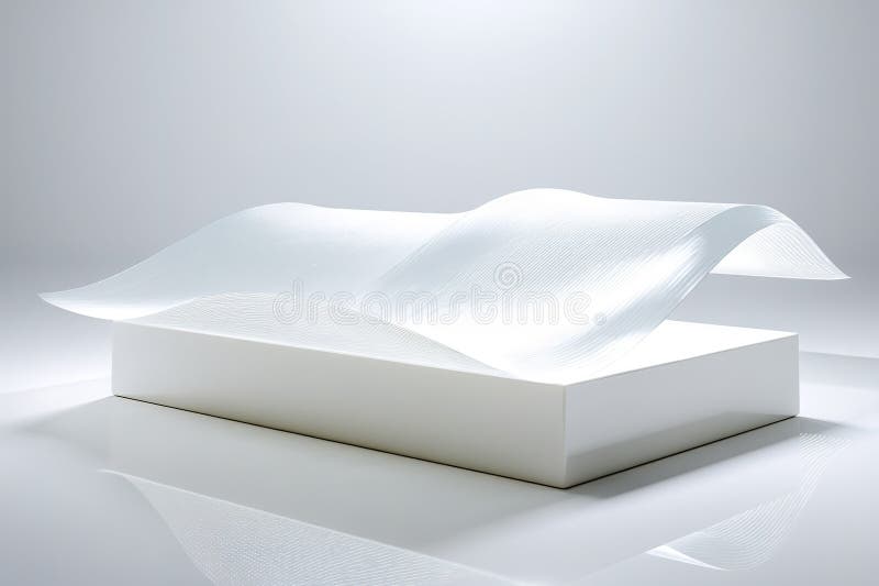 Soft White Paper Gracefully Undulating on a Smooth Surface in a ...