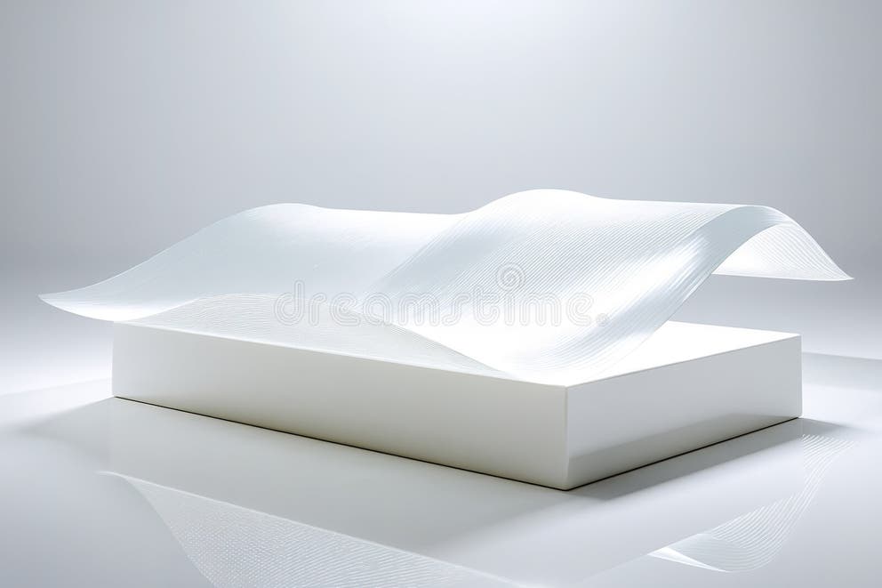 Soft White Paper Gracefully Undulating on a Smooth Surface in a ...