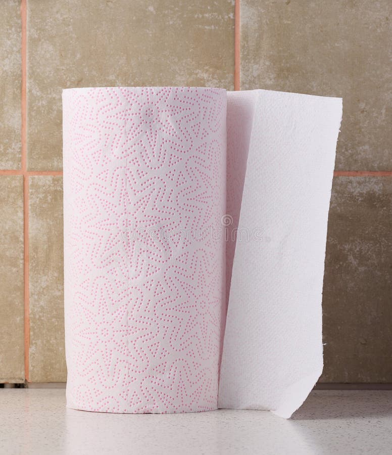Soft White Paper Towel on a White Table, Disposable Kitchen Towel Stock ...