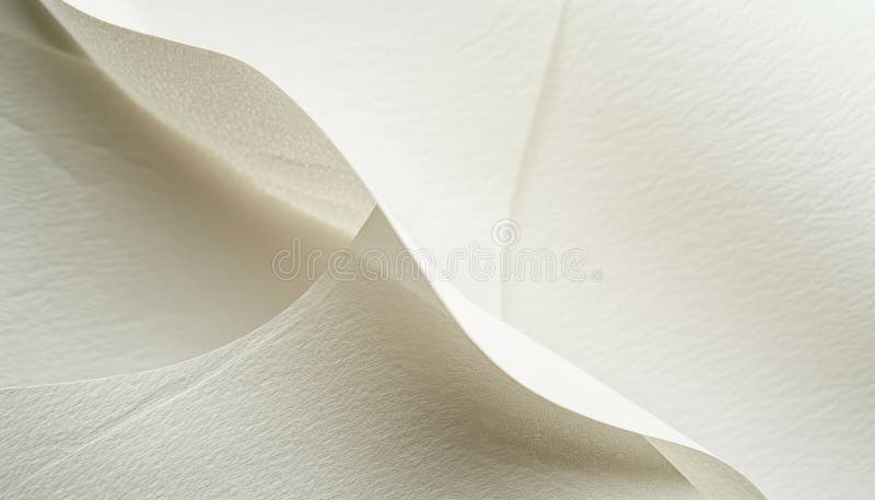 Soft White Sheets of Textured Paper Arranged in a Wavy Pattern on a ...