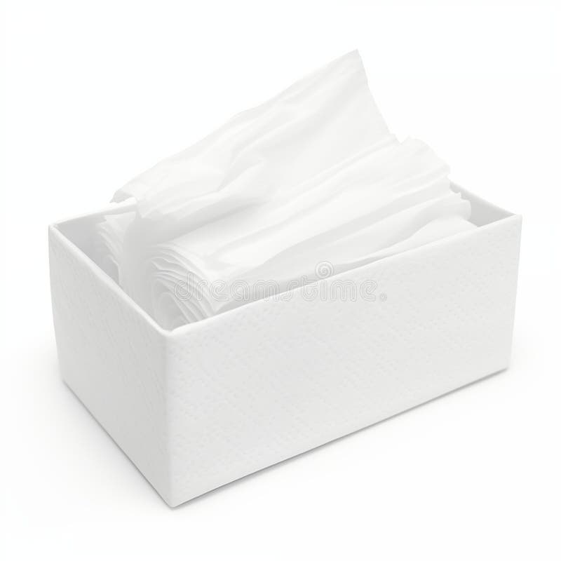 Soft White Tissues Neatly Arranged in a Rectangular Box on a Clean ...