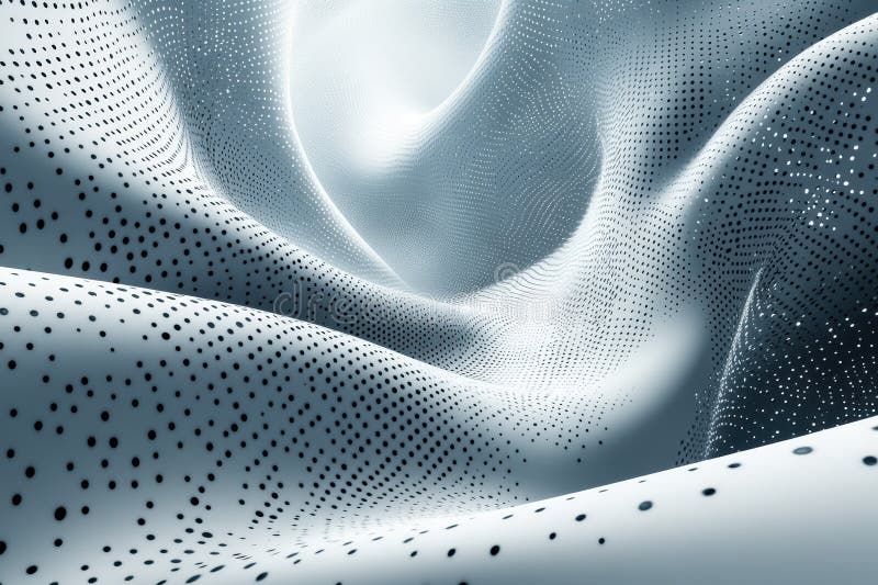 Abstract White Fabric Waves with Dotted Texture Flowing Gracefully in ...