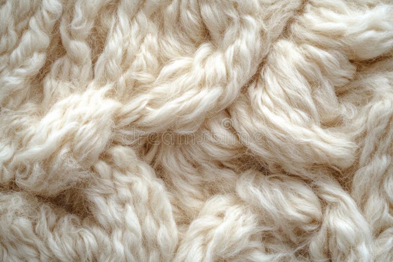Soft White Wool Fibers Intertwine, Creating a Cozy and Textured ...