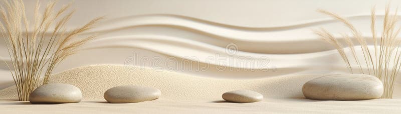 Soft Windblown Sand Creates Calming Patterns in Beige, Dotted with ...