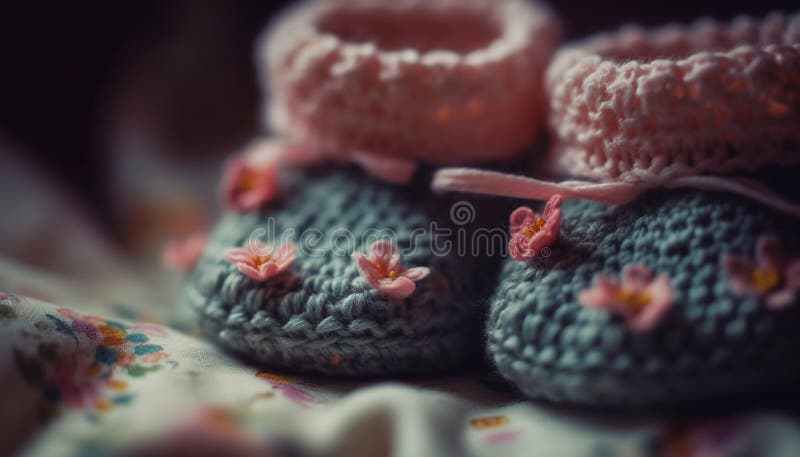 Soft Woolen Garment Woven with Intricate Purple Knitting Pattern ...