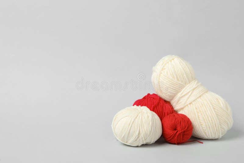 Soft Woolen Yarns on White Background, Space for Text Stock Image ...