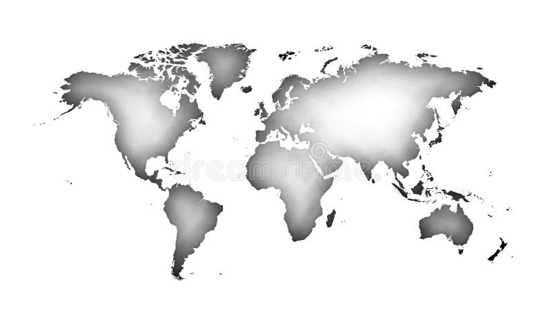 Grey and White Double World Map for Dual Concept Stock Illustration ...