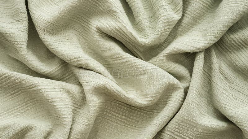 Soft Wrinkled Light Green Textile Fabric with Subtle Striped Texture ...