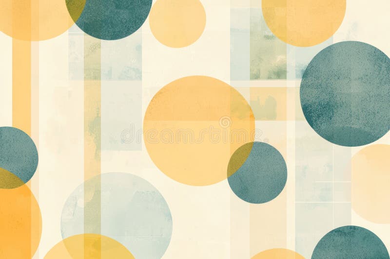 Soft Yellow Background Minimalist Geometric Pattern with Circle Shapes ...