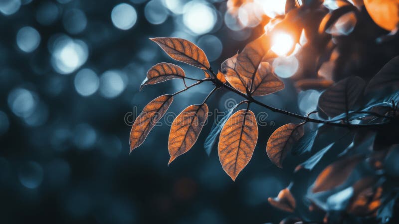 Soft Yellow Bokeh Lighting Serves As the Background for Bright Green ...