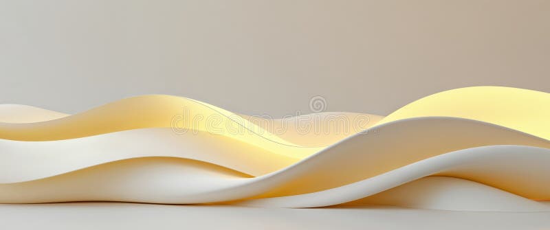 Soft Yellow Light and Gentle Curves in Abstract Fluid Design Stock ...
