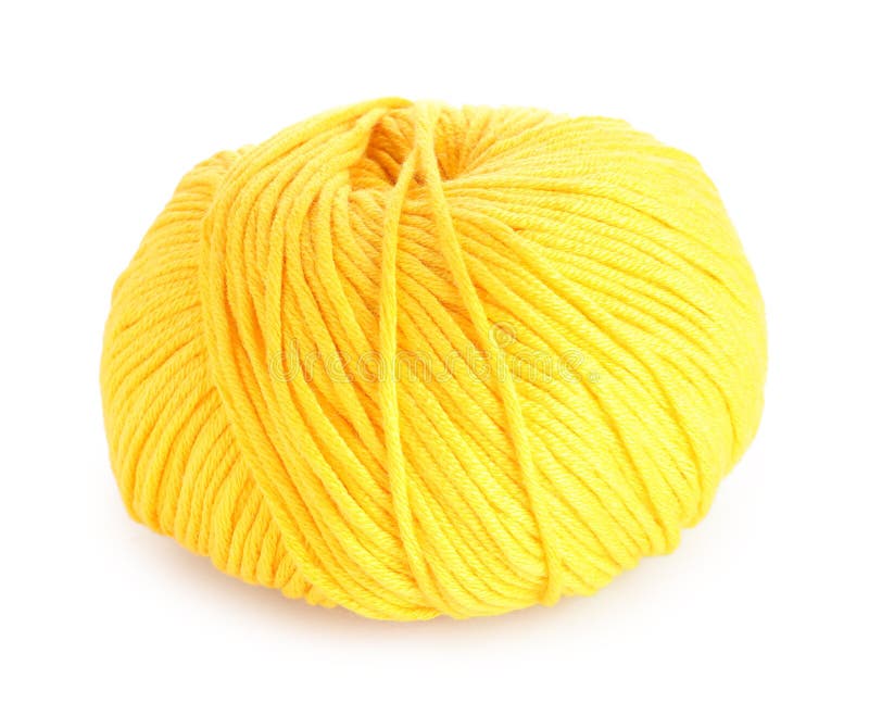 Soft Yellow Woolen Yarn Isolated on White Stock Photo - Image of ...