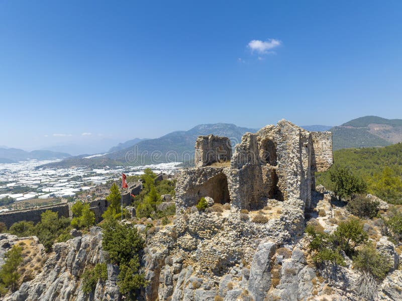 Softa Castle View in Bozyazi Town - Turkey Stock Image - Image of ...