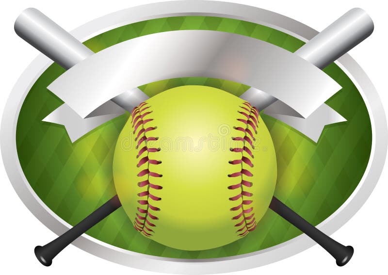 Softball and Bat Emblem Banner Illustration Stock Vector - Illustration ...