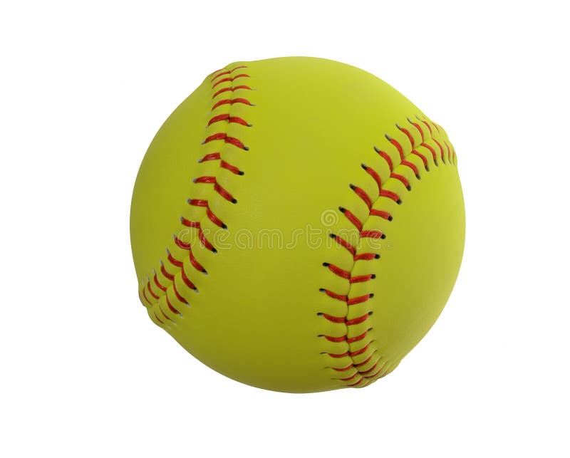 Softball on Clear White Background. Stock Image - Image of game, fast ...