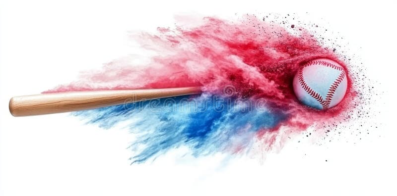 A Softball is Depicted in a Vibrant Illustration Surrounded by Swirling ...