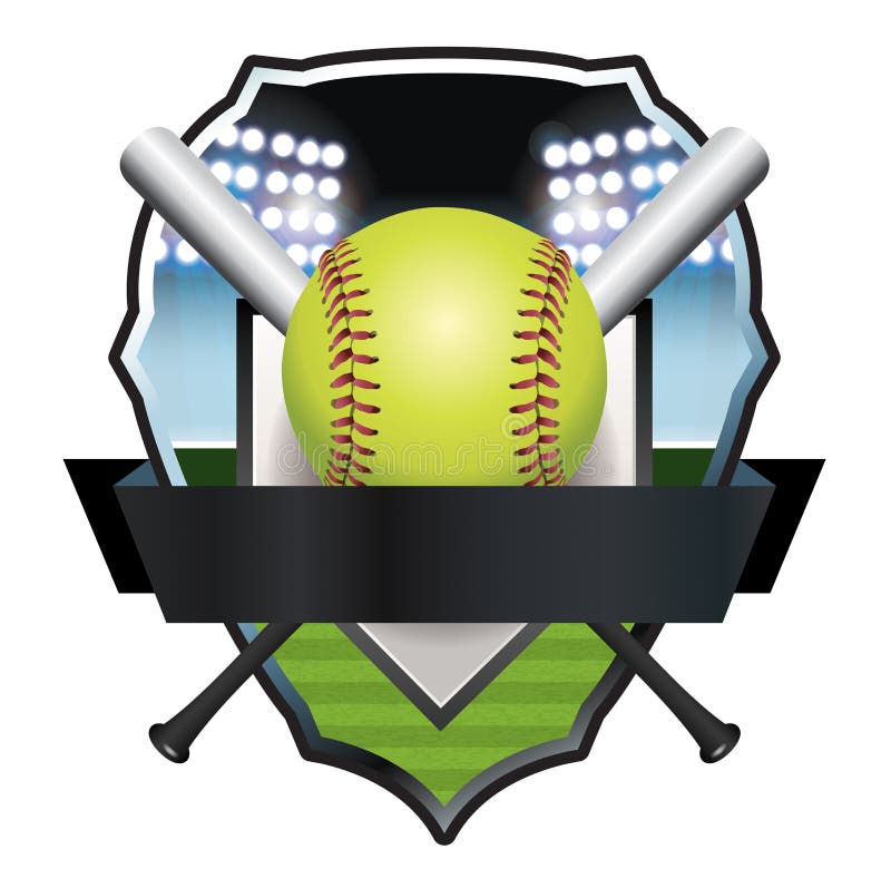 Softball Emblem Badge Illustration Stock Illustration - Illustration of ...