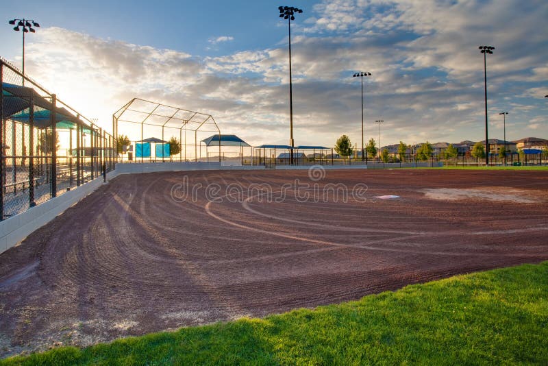 Background of an American Softball Field Stock Photo - Image of field ...