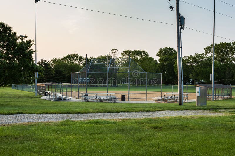 Softball Field at Dawn Waiting the Days Games Stock Image - Image of ...
